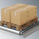 El nuevo rodillo motorizado Rulmeca para el transporte de palets y ...