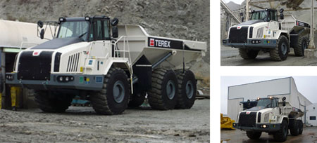 Un nuevo Terex TA400 circula por Murcia - Obras públicas